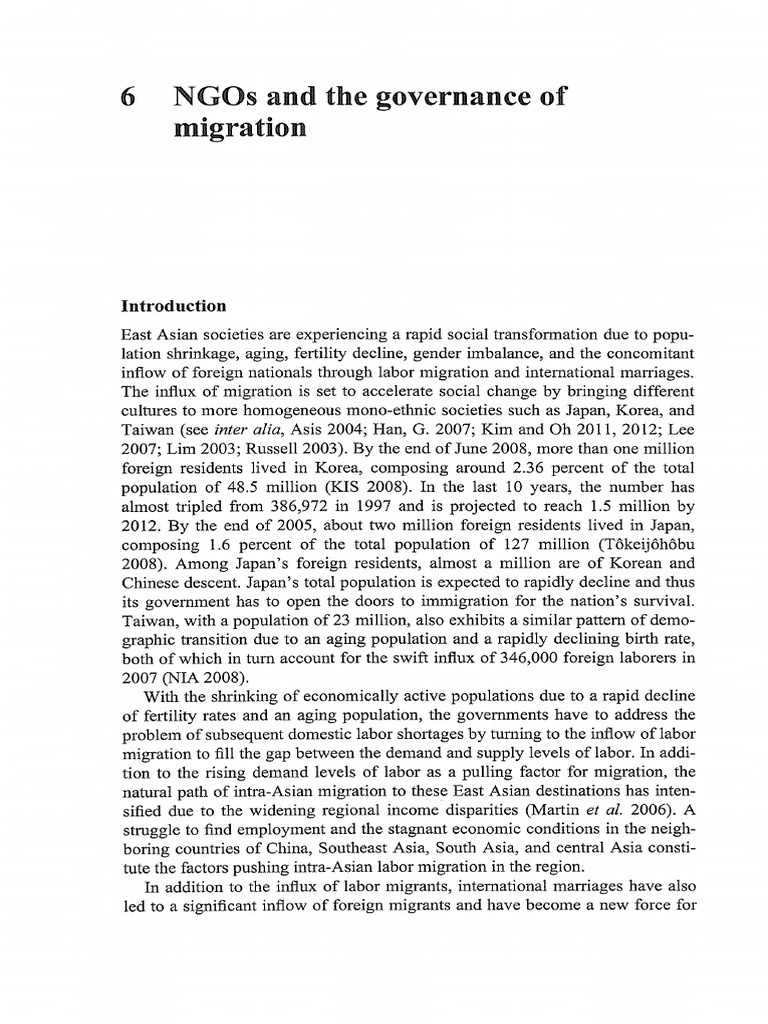 11 - Kim - Chapter 6 - NGOs and The Governanc Eof Migration | PDF