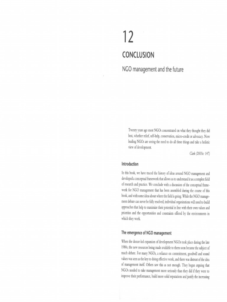 9 - Lewis - Chapter 12 - NGO Management and The Future | PDF