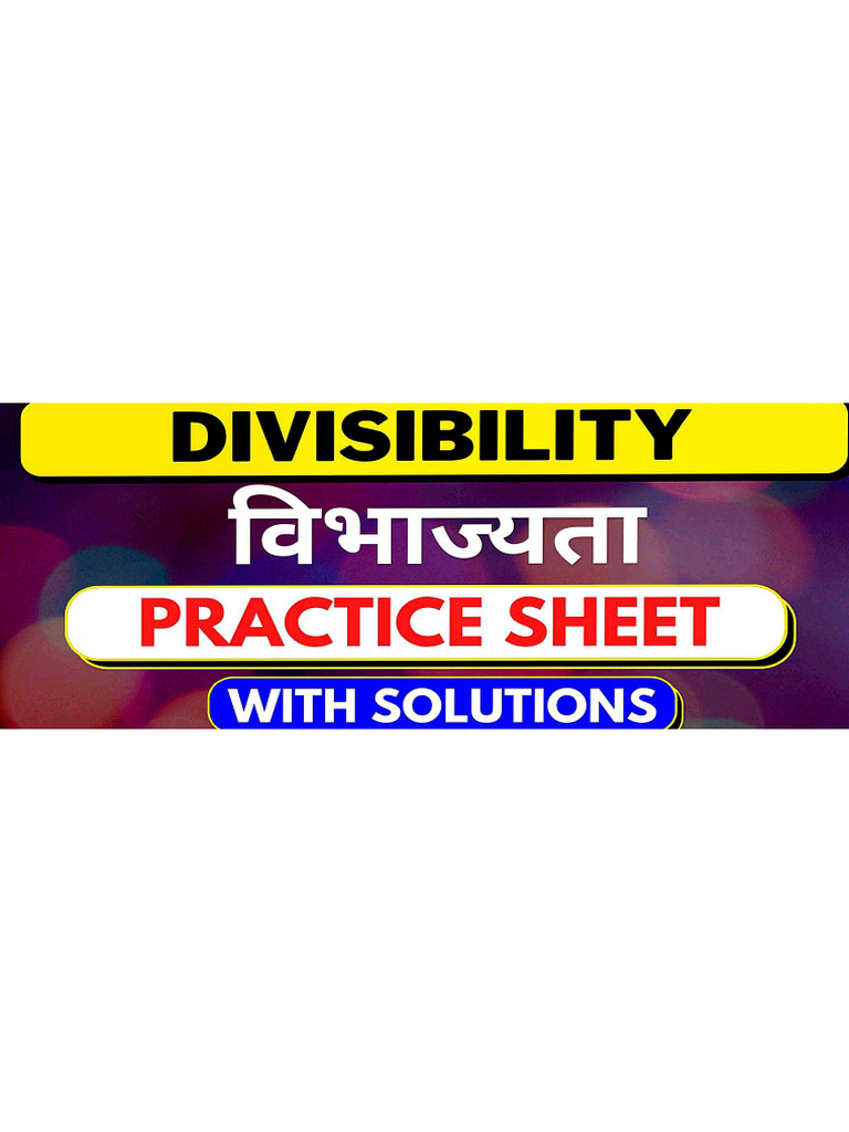 Divisibility Practice Sheet by Prince Sir | PDF