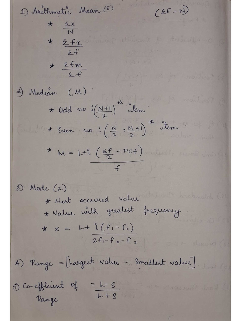 Maths Sem 1 Formula | PDF