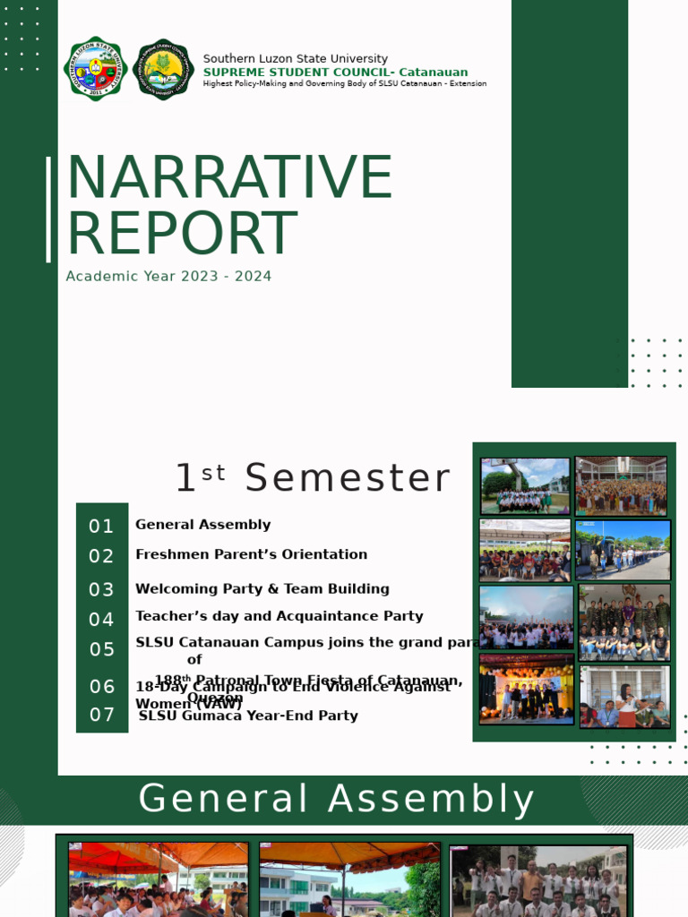 Narrative Report Ssc-Ce (Autosaved) | PDF
