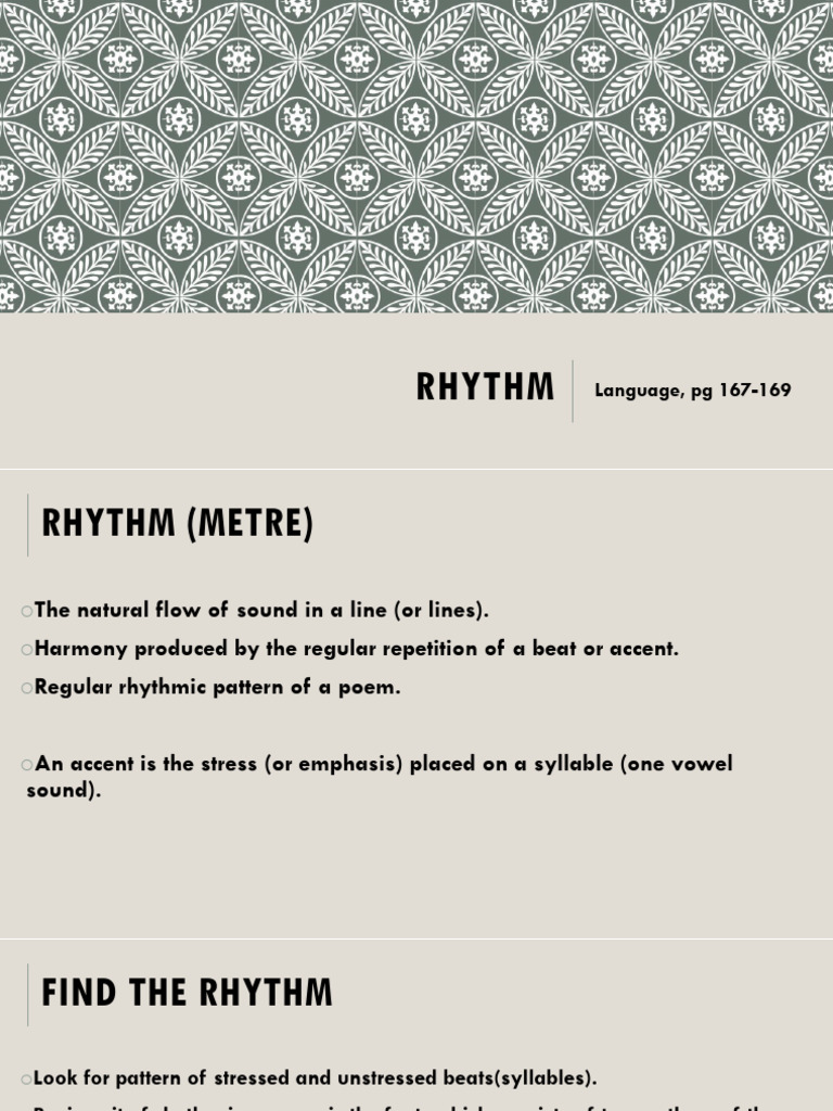 Understanding Poetic Rhythm | PDF | Language Arts & Discipline | Art