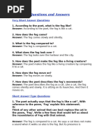 Fog Class 10 English Poem 8 | PDF | Fog | Poetry