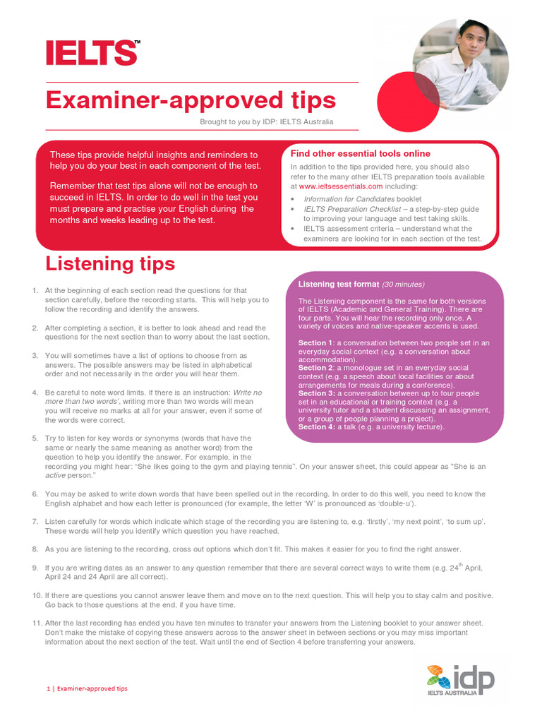 Examiner-Approved IELTS Tips | PDF | International English Language ...