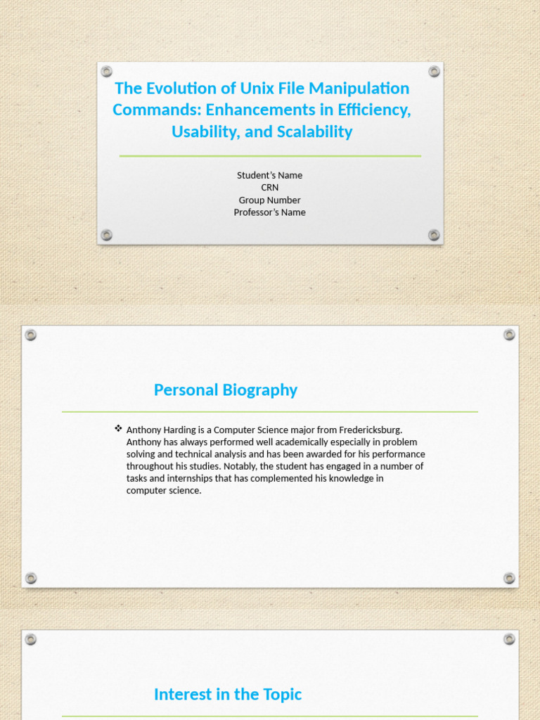 The Evolution of Unix File Manipulation Commands: Enhancements in Efficiency, Usability, and ...