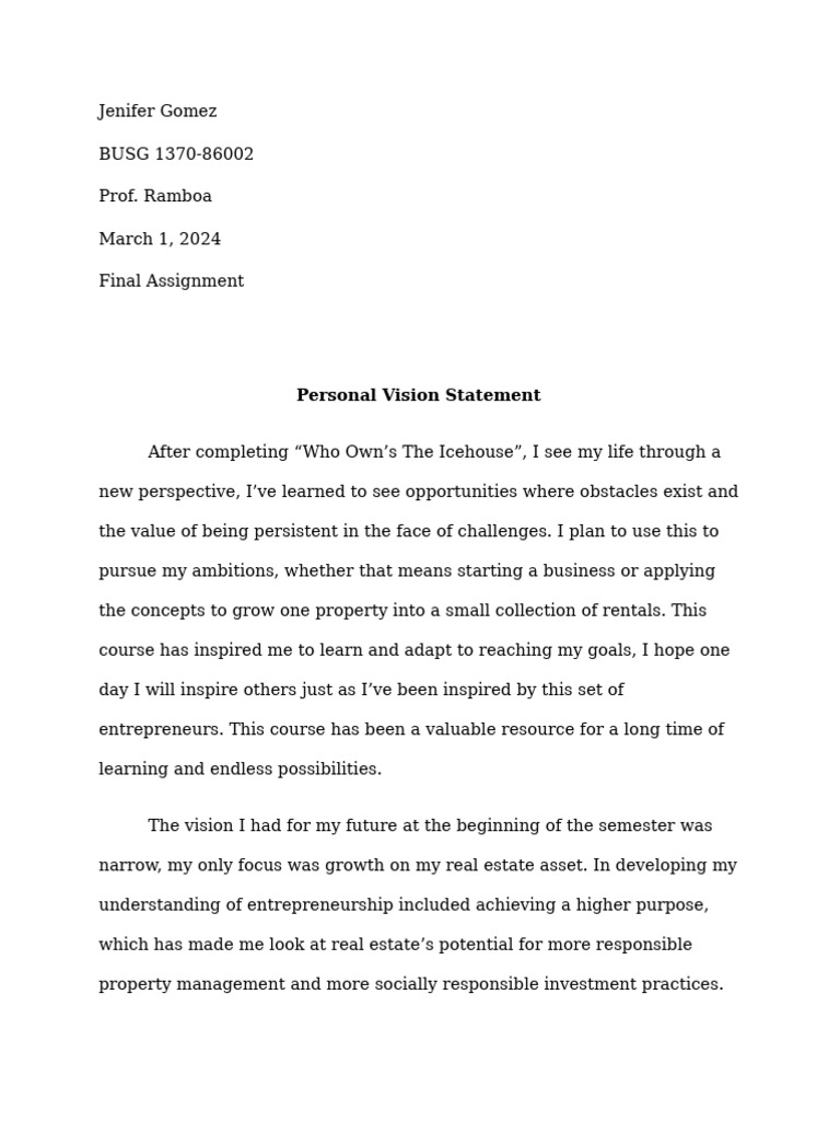 Final Assignment 1 | PDF | Investing | Entrepreneurship Final Assignment 1 | PDF | Investing | Entrepreneurship