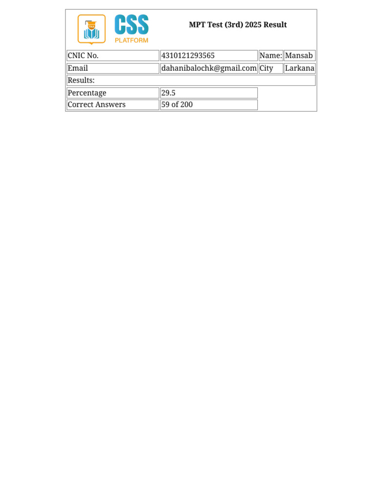 MPT Test 2024 Preparation Trick by CSS Platform | PDF