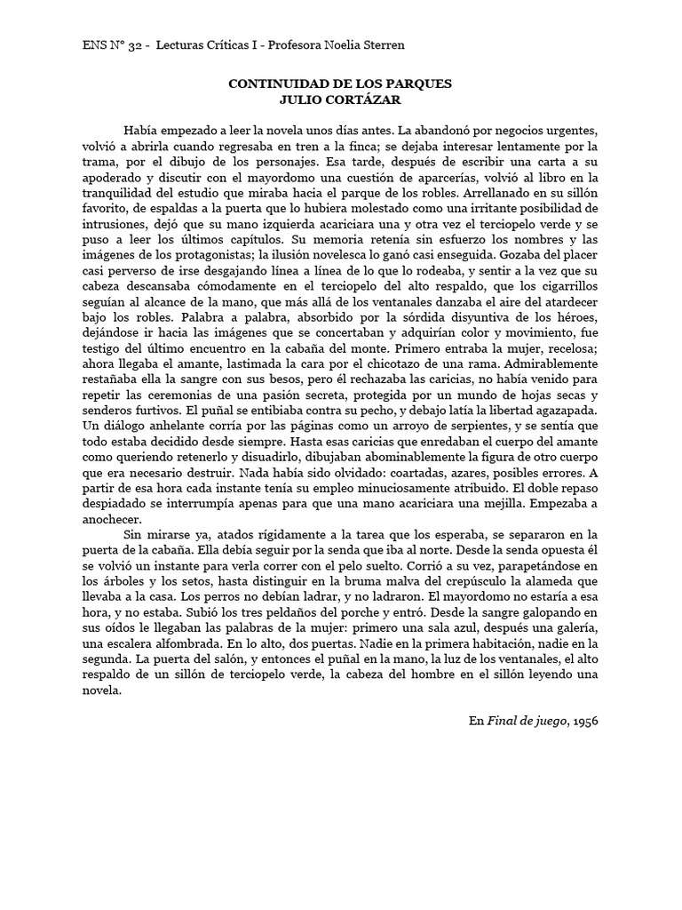 Continuidad de Los Parques | PDF