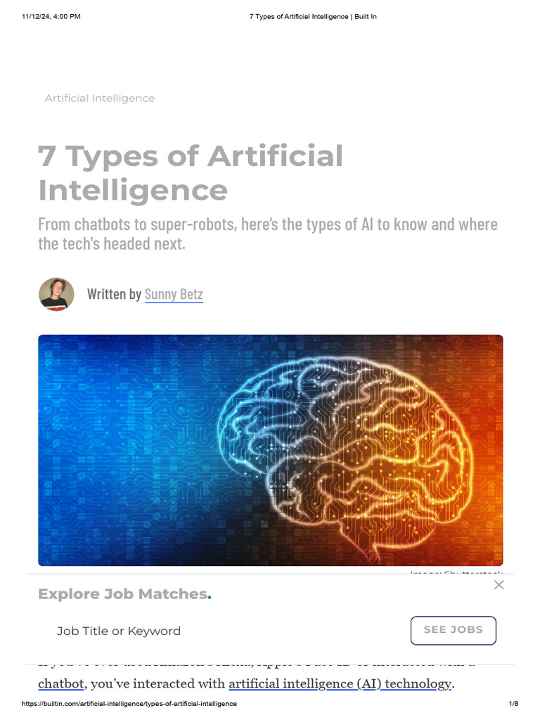 7 Types of Artificial Intelligence Explained | PDF | Artificial ...