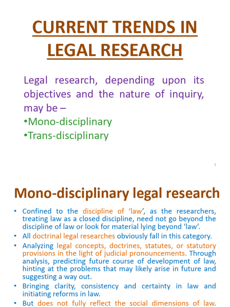 Trends of Legal Research | PDF | Interdisciplinarity | Liberal Arts ...