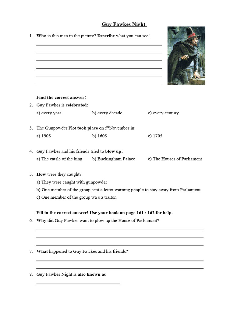 Bonfire Night B2 Worksheet | PDF | History | Religion & Spirituality
