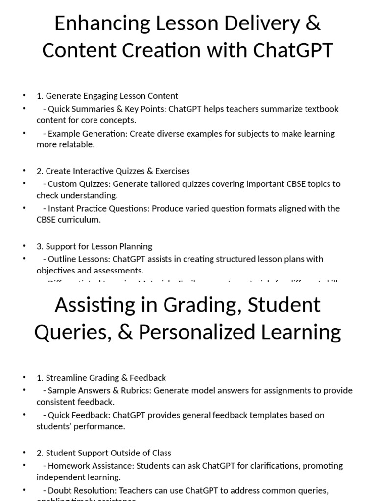 ChatGPT in CBSE Education Teacher Slides | PDF