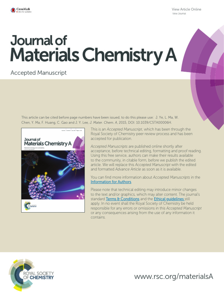 Ye 2015 | PDF | Graphene | Electrochemistry