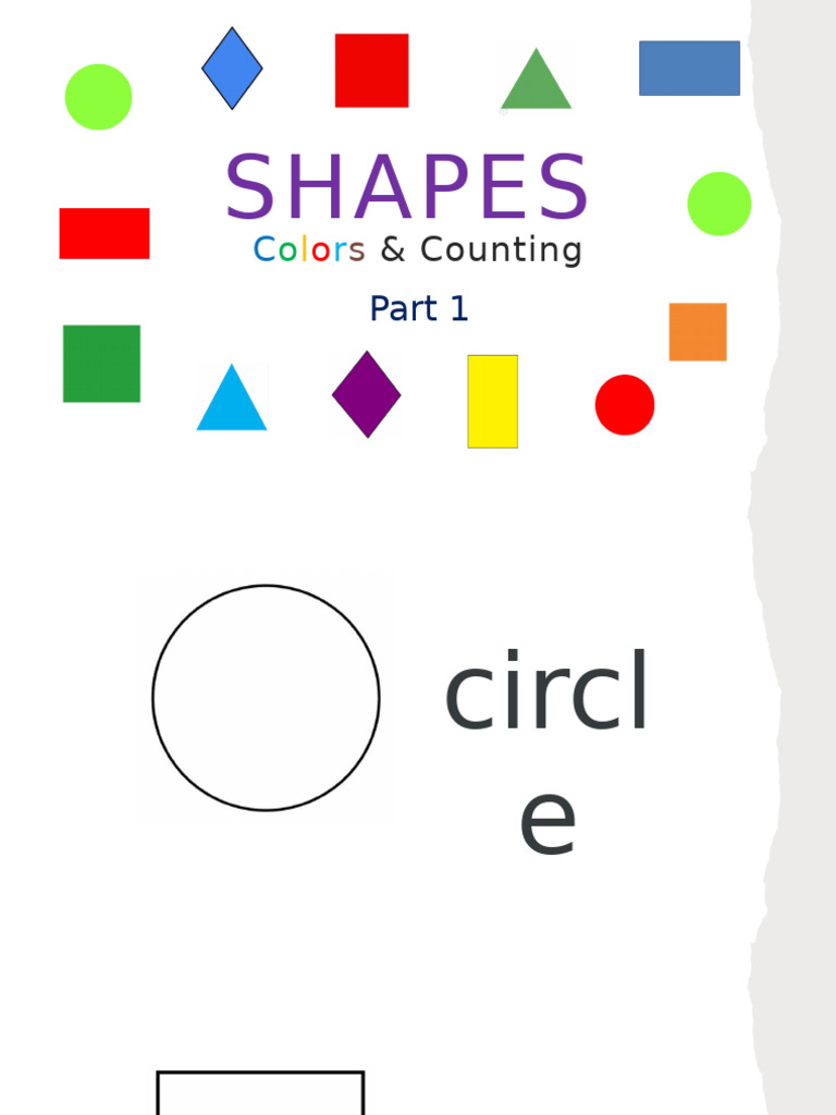 Shapes Colors Counting Part 1 Flashcards 139396 | PDF