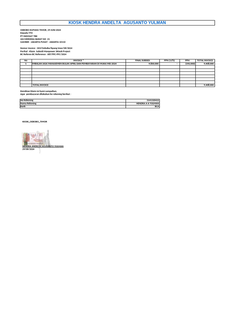 Invoice Manpower - Maret - April-Mei 2024 | PDF | Finance & Money ...