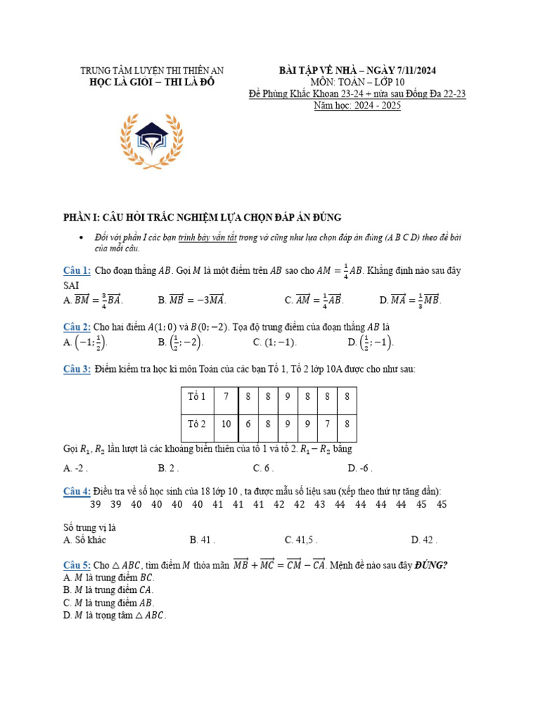 BTVN Toán 09 07 11 | PDF