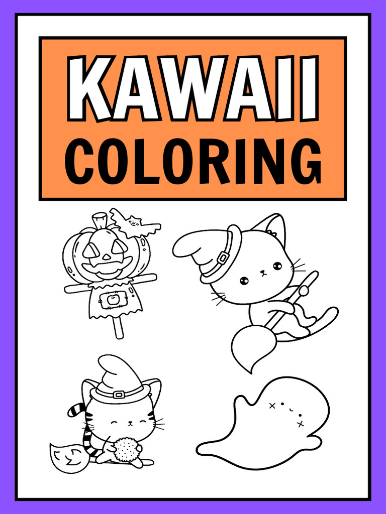 Cute Kawaii Halloween Coloring Pages | PDF