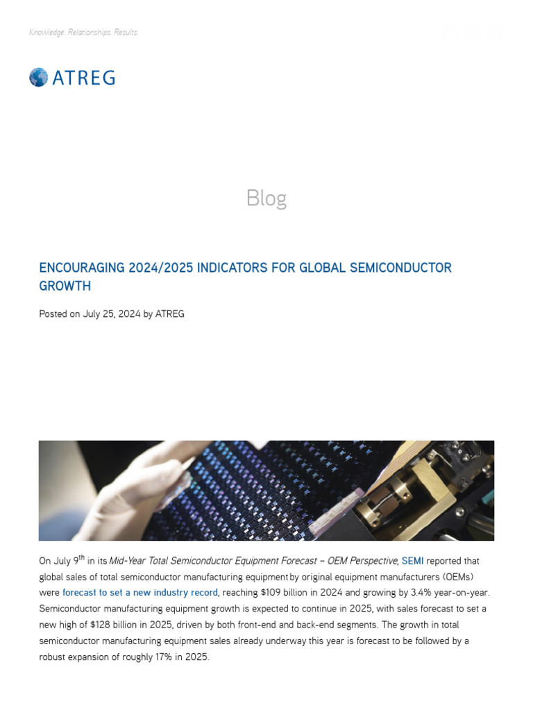 Global Semiconductor Growth - Encouraging 2024 - 2025 Indicators | PDF ...