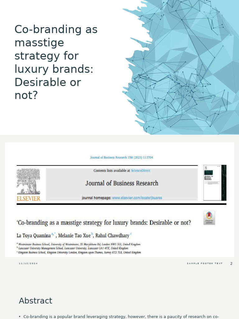 Co-Branding As Masstige Strategy For Luxury Brands | PDF | Brand ...