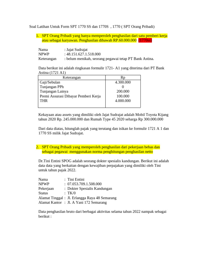 Soal 1770 SS S Dan 1770 3 | PDF