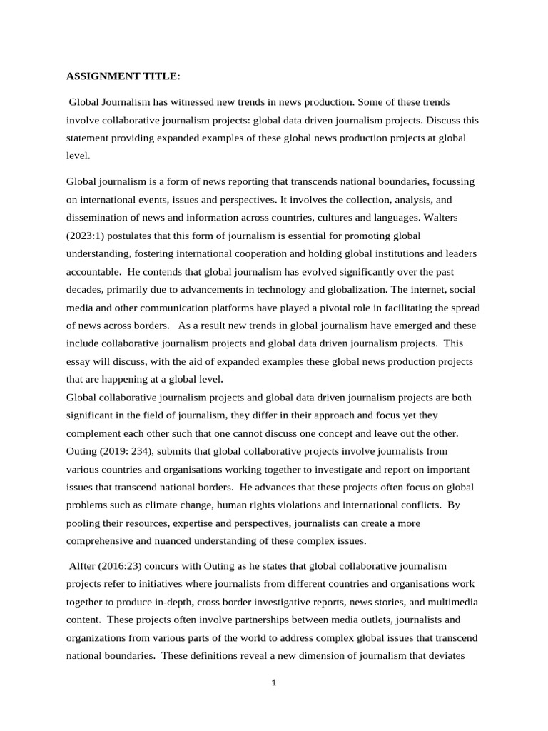 Elements of Multi Media Individual Assignment | PDF | Journalism