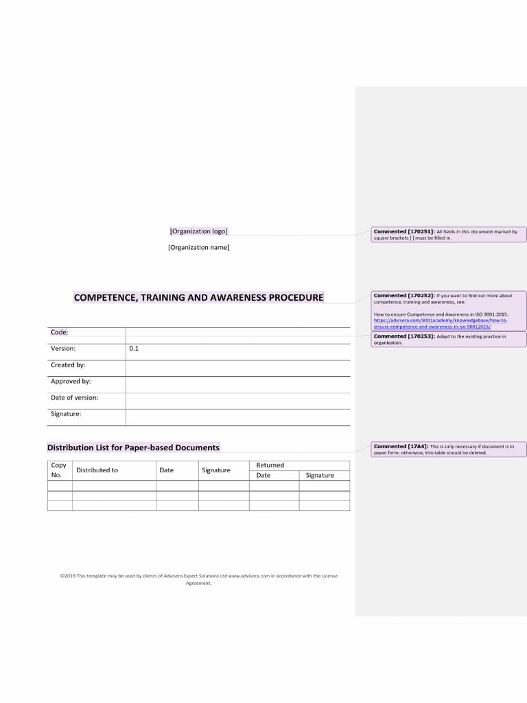 04 Competence Training and Awareness Procedure Preview EN | PDF