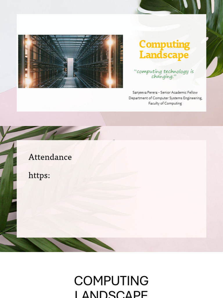 Lecture 9 - Computing Landscape | PDF | Nonverbal Communication ...
