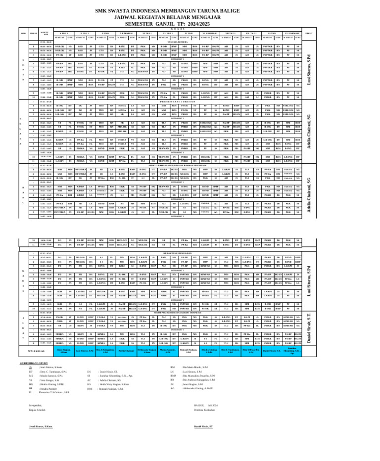 Roster Final Sem Ganjil 24 | PDF