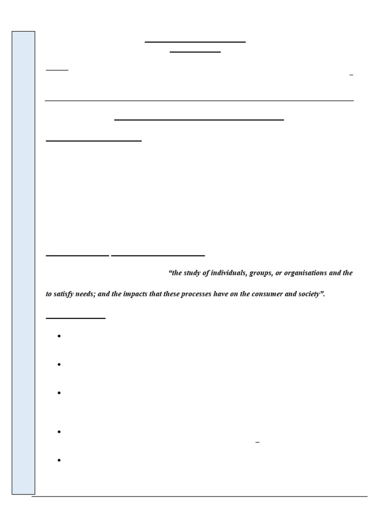 CB Unit 1 Notes | PDF | Consumer Behaviour | Behavior