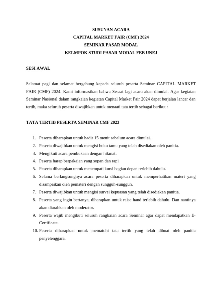 TEKS MC CMF 2024 (2 Pemateri) | PDF
