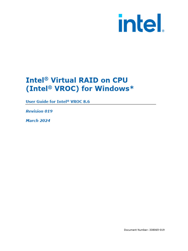 Intel VROC UserGuide Windows | PDF | Bios | Computer Architecture