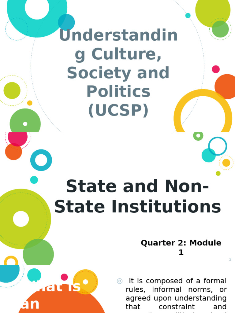 UCSP Q2 W1 State and Non State | PDF | Economies
