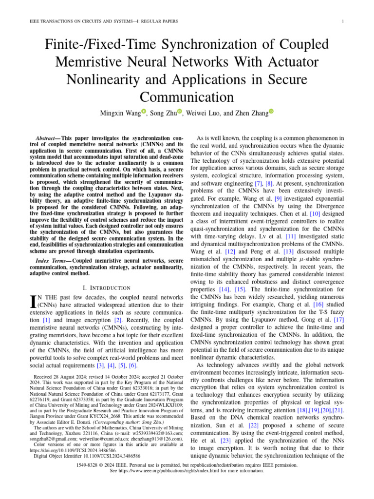 Finite Fixed Time Synchronization Of Coupled Memristive Neural