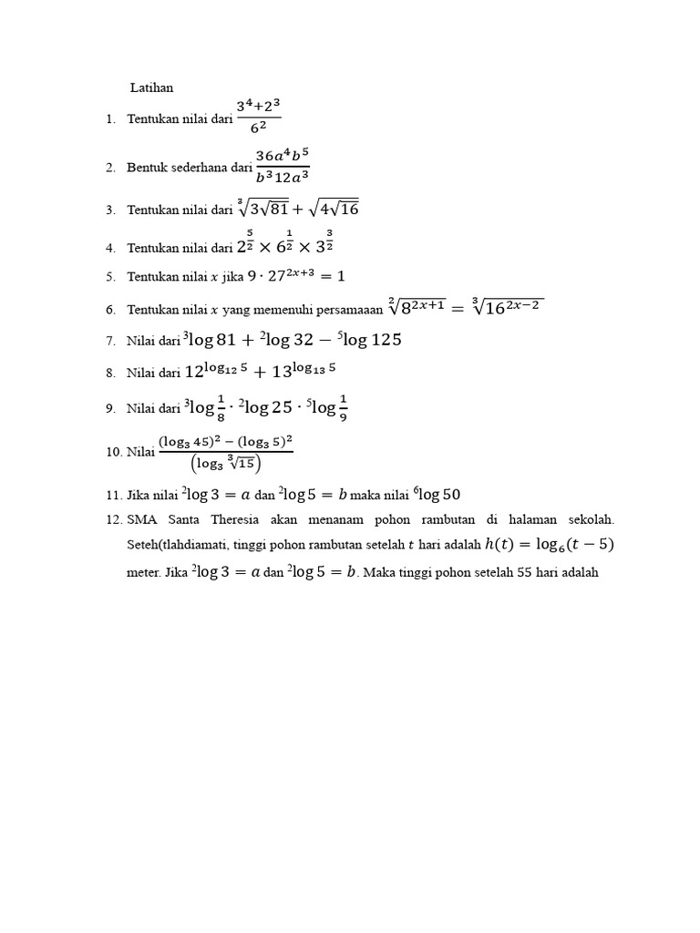 Latihan STS MTK 2024 | PDF