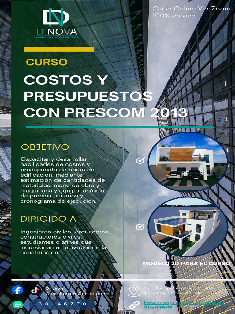 BROCHURE COSTOS Y PRESUPUESTOS Prescom. | PDF | Presupuesto | Ingeniería