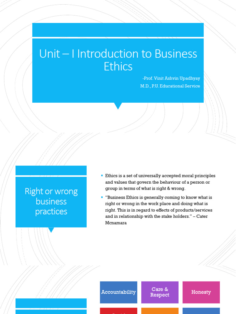 Introduction to Business Ethics Principles | PDF | Business Ethics ...