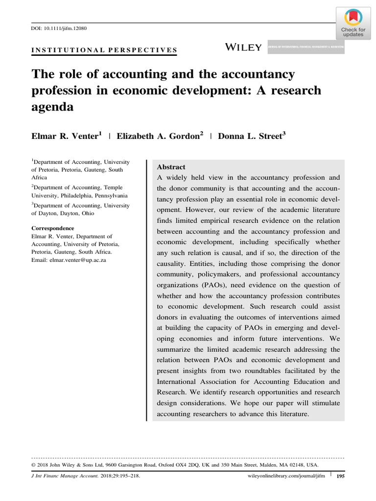 The Role of Accounting and The Accountan | PDF | Accounting | Public ...