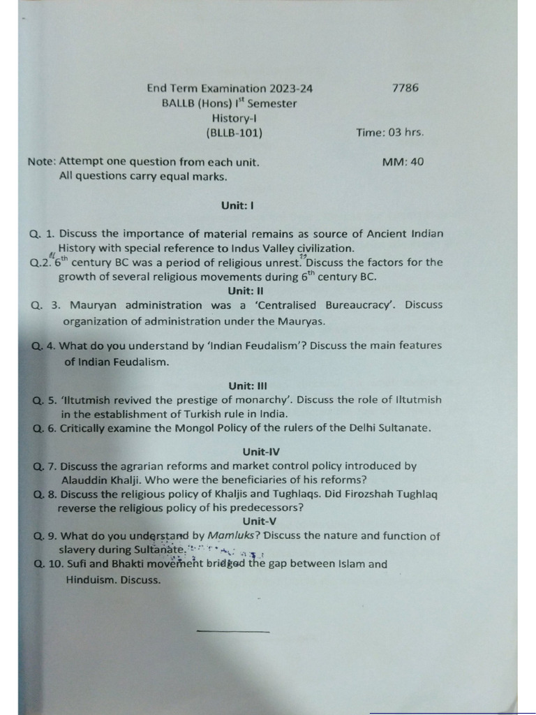 1st Sem Pyqs | PDF | Religion & Spirituality