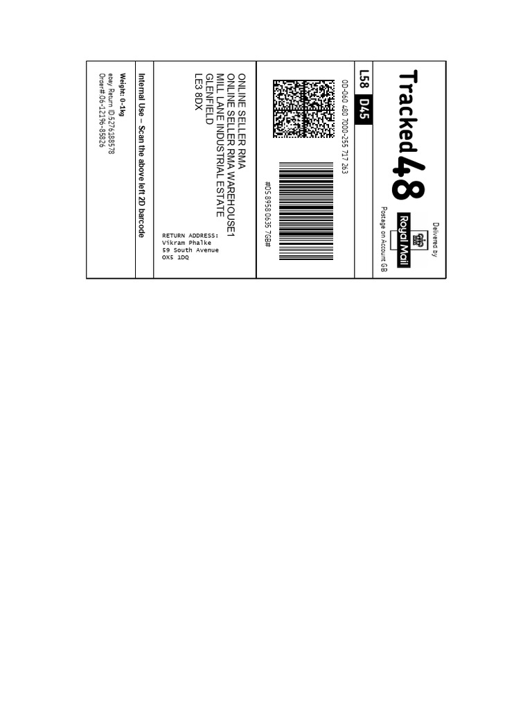 Return Address: Vikram Phalke 59 South Avenue Ox5 1Dq | PDF | Home & Garden