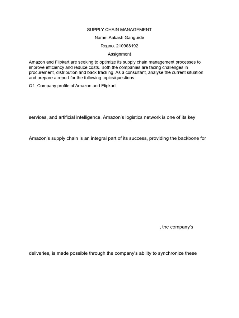 SCM Report | PDF | Supply Chain | Logistics