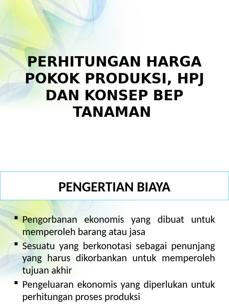 Perhitungan HPP, Bep | PDF | Bisnis