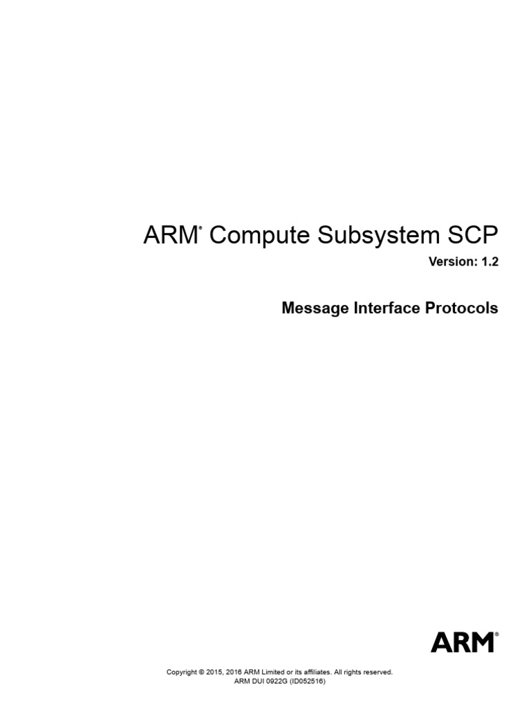 SCP Message Interface v1 2 DUI0922G en | PDF | System On A Chip | Trademark