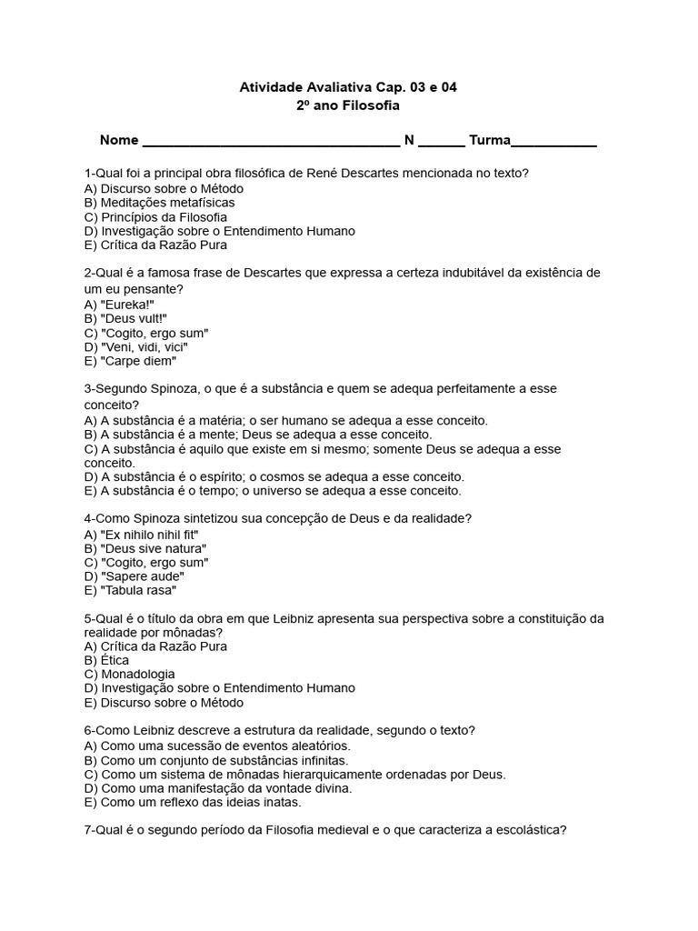 Atividade 20filosofia 202 C2 BA 20ano 20filosofia PDF | PDF ...