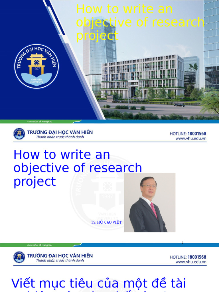 How To Write A Objective of Project - DR Viet | PDF