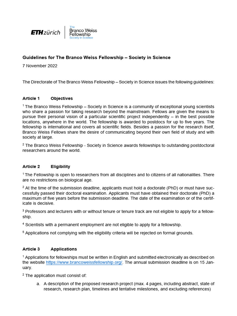 Guidelines BWF | PDF | Fellow | Science