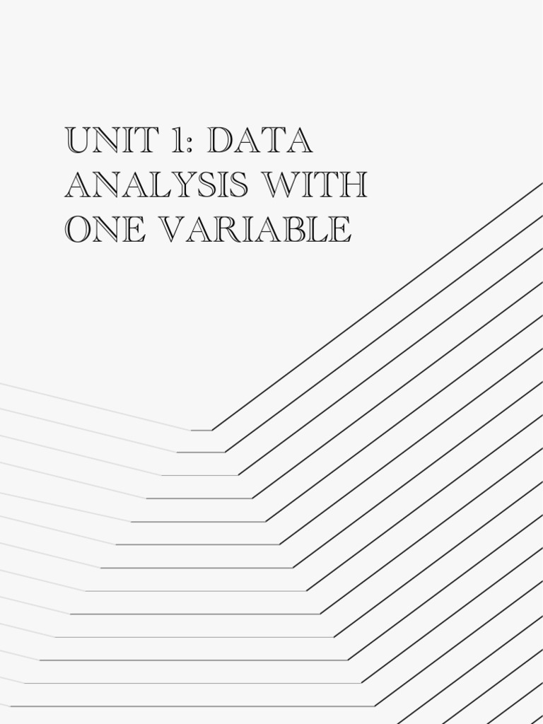 One-Variable Data Analysis Basics | PDF | Statistics | Dependent And ...