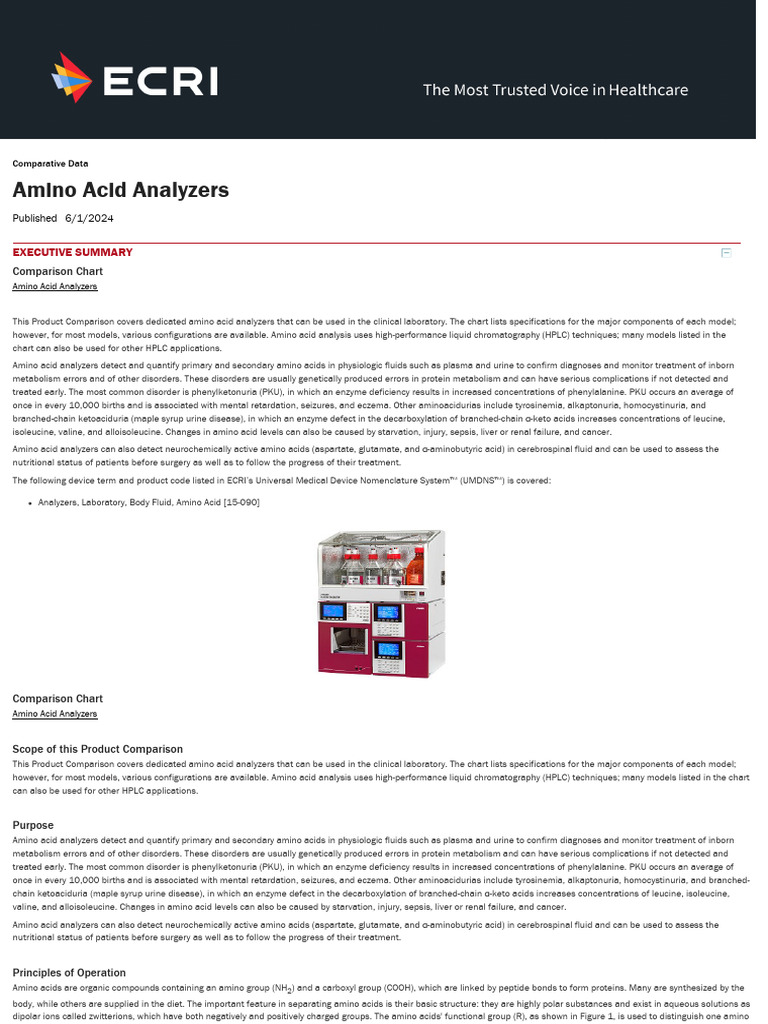 Amino Acid Analyzers - 071024093325 | PDF | Chromatography | High Performance Liquid Chromatography