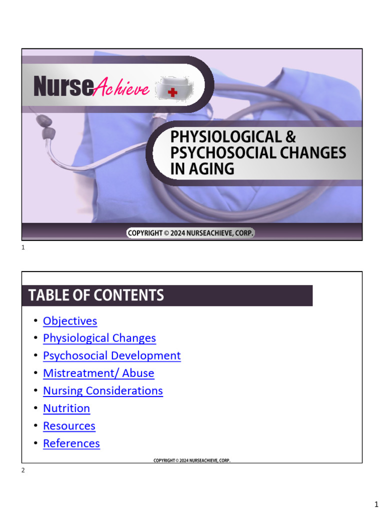 Physiological and Psychosocial Changes in Aging | PDF | Urination | Urinary Incontinence