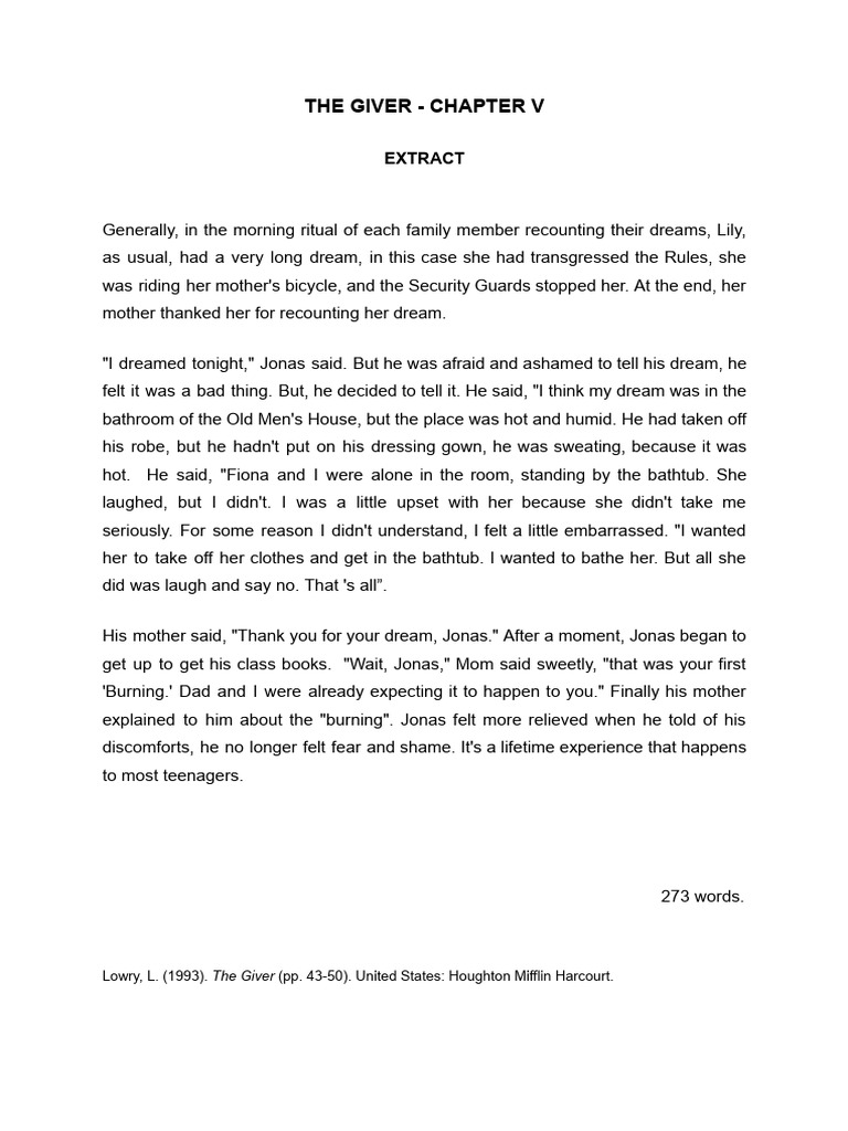 Jonas's Dream and First Stirring | PDF