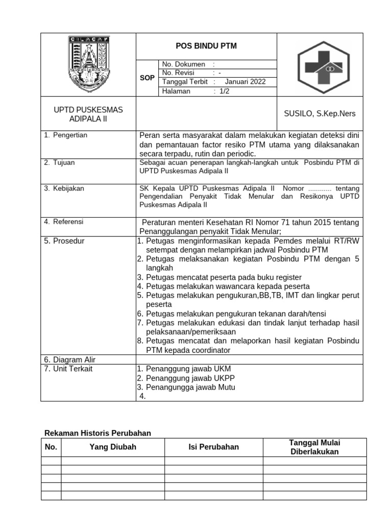 SOP Posbindu PTM | PDF